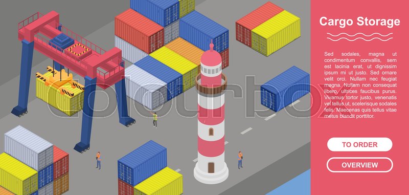 Cargo storage concept banner. ... | Stock vector | Colourbox