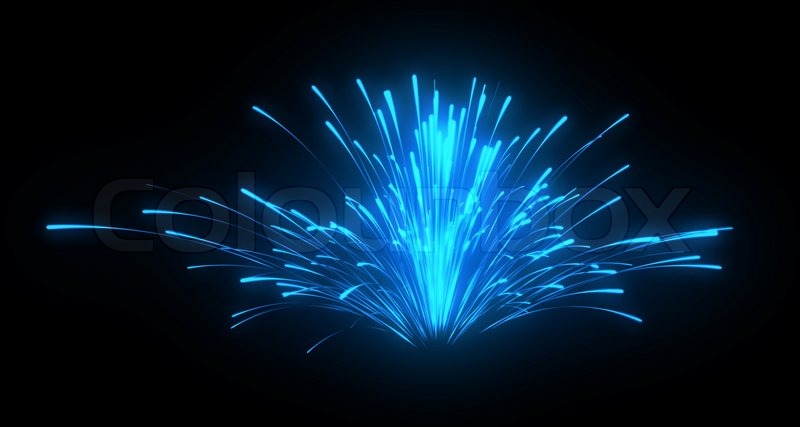 Blau festlich Feuerwerk und Explosionen ... | Stock Bild | Colourbox