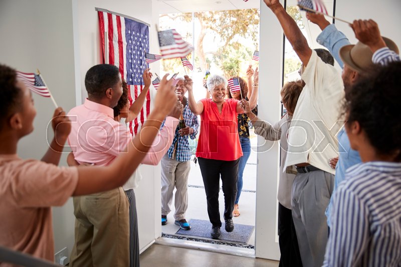 Arriving guests are welcomed at a three ... | Stock image | Colourbox