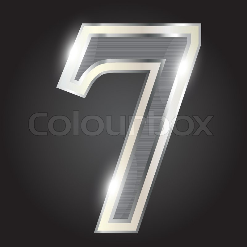 Silver metallic number vector ... | Stock vector | Colourbox