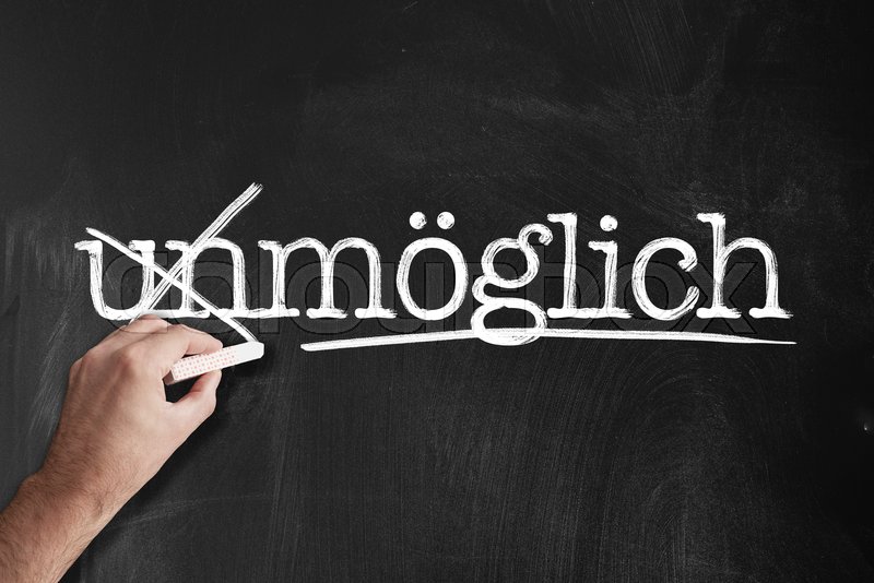 Changing word unmöglich to möglich, ... | Stock image | Colourbox