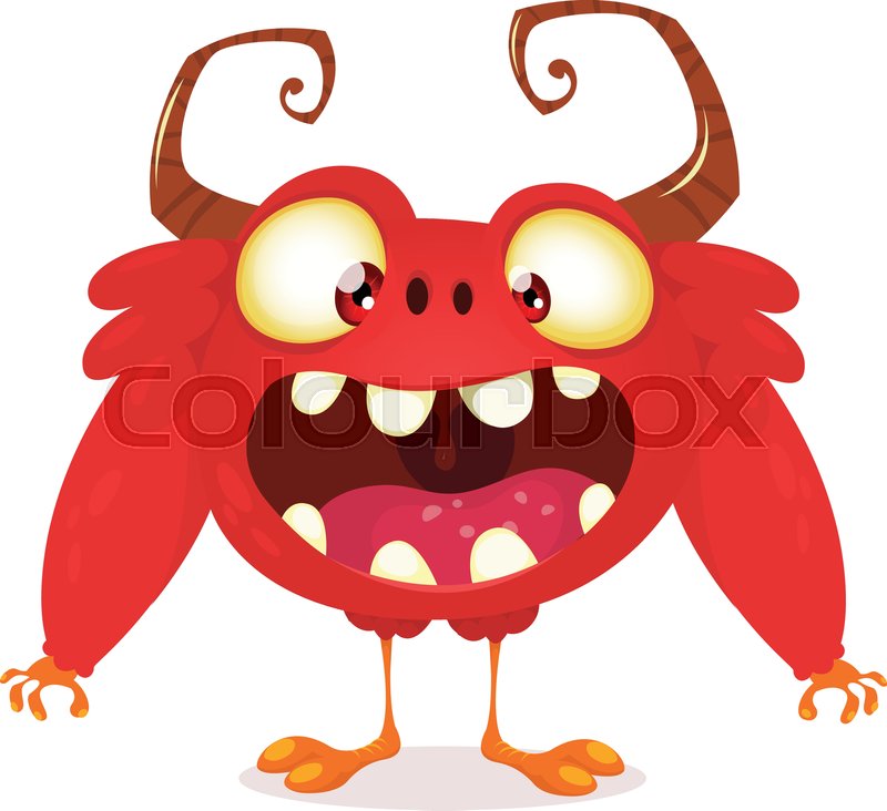 Scared cartoon monster character ... | Stock vector | Colourbox