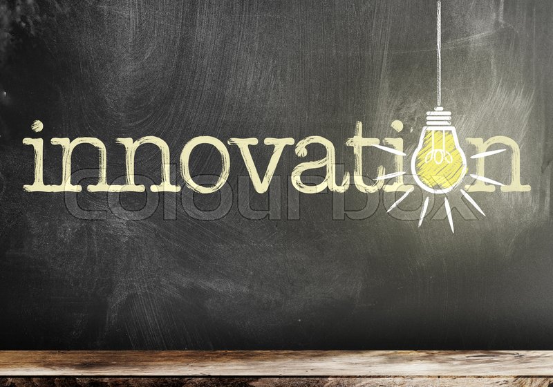 Word innovation on chalkboard with ... | Stock image | Colourbox