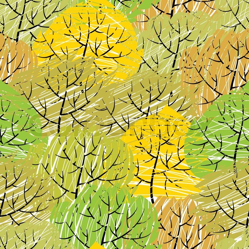 Vector trees seamless pattern Abstract ... | Stock vector | Colourbox