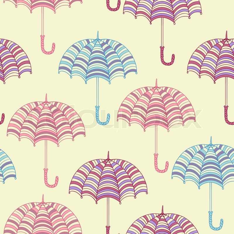 Seamless pattern with cute umbrellas ... | Stock vector | Colourbox