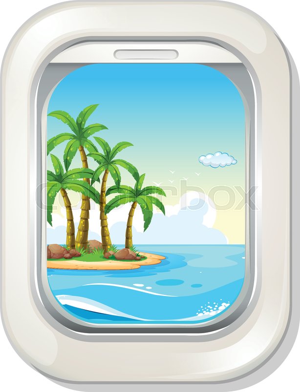 View From Airplane Window Drawing