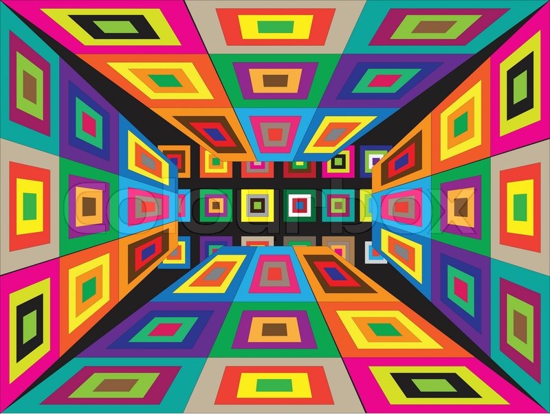 The open colored box from squeres in ... | Stock vector | Colourbox