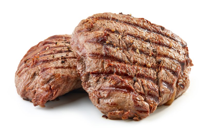 Grilled Steak White Background