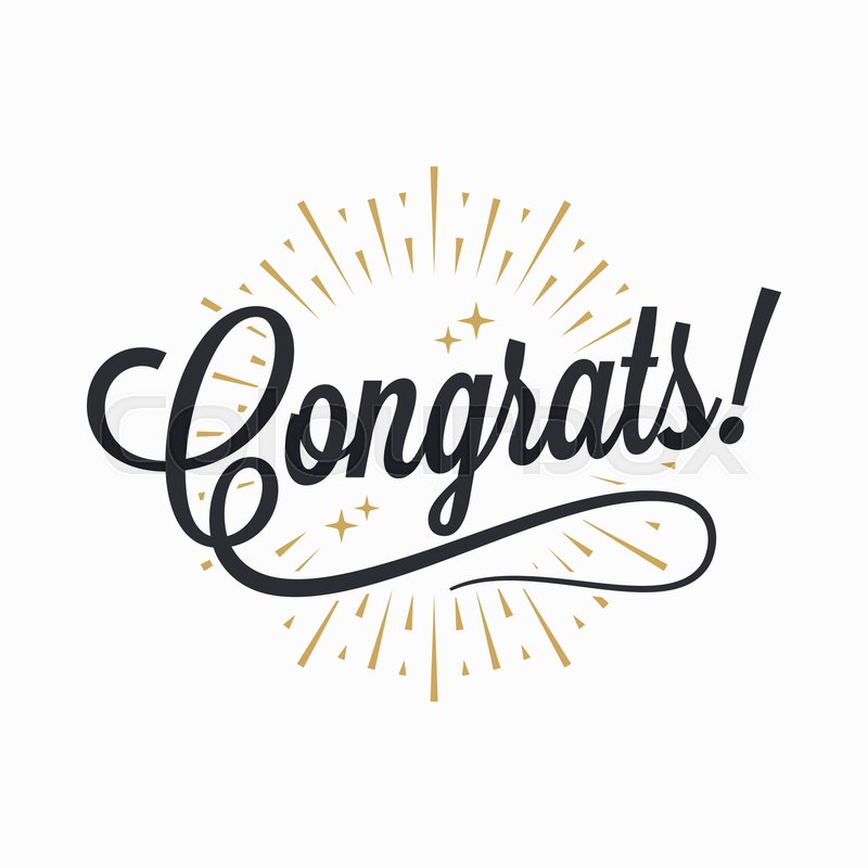 Congratulation vintage sign. Congrats ... | Stock vector | Colourbox