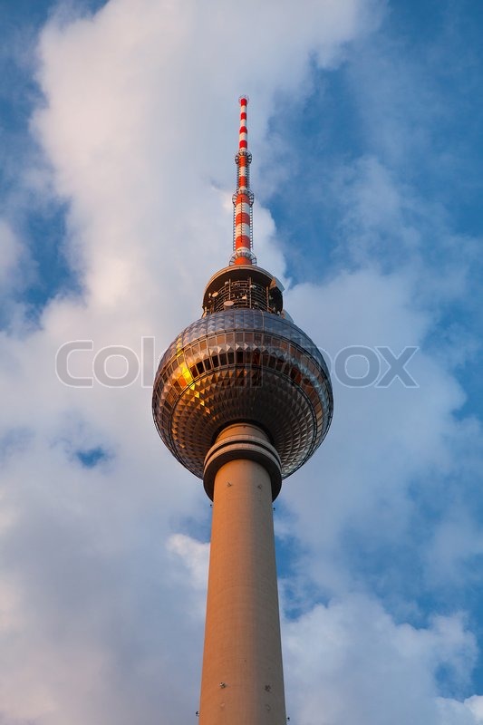 Perspective view up of Berlin TV tower in Germany | Stock Photo | Colourbox