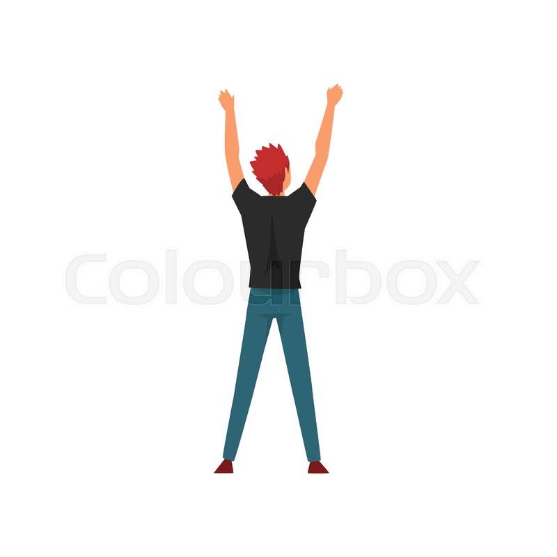 Man Standing Back Vector