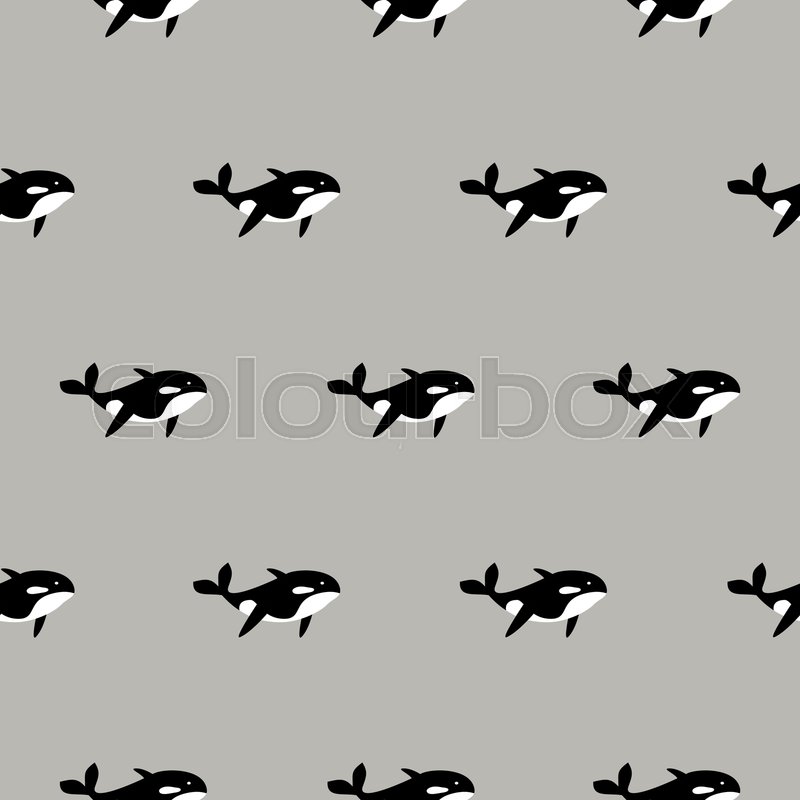 Orca whale seamless vector pattern. ... | Stock vector | Colourbox