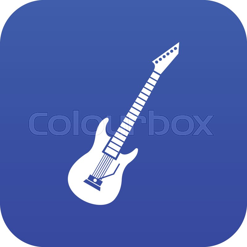 Electric guitar icon digital blue for ... | Stock vector | Colourbox