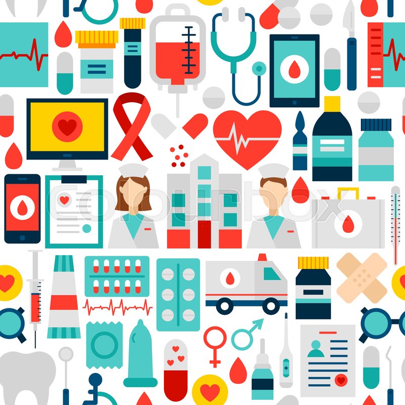 Health Seamless Pattern. Vector ... | Stock vector | Colourbox