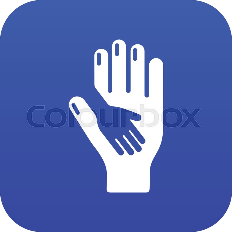 Caring hand icon blue vector isolated ... | Stock vector | Colourbox