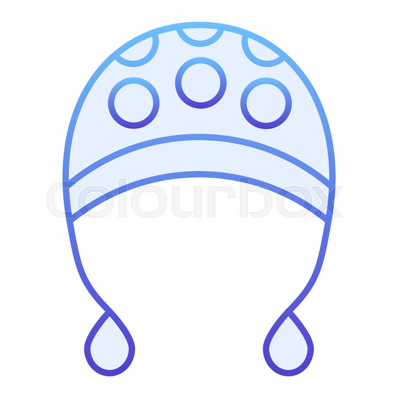 Baby hat flat icon. Kids cap blue ... | Stock vector | Colourbox