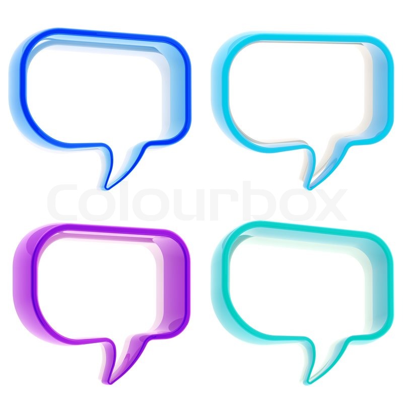 Set of four text bubbles | Stock image | Colourbox