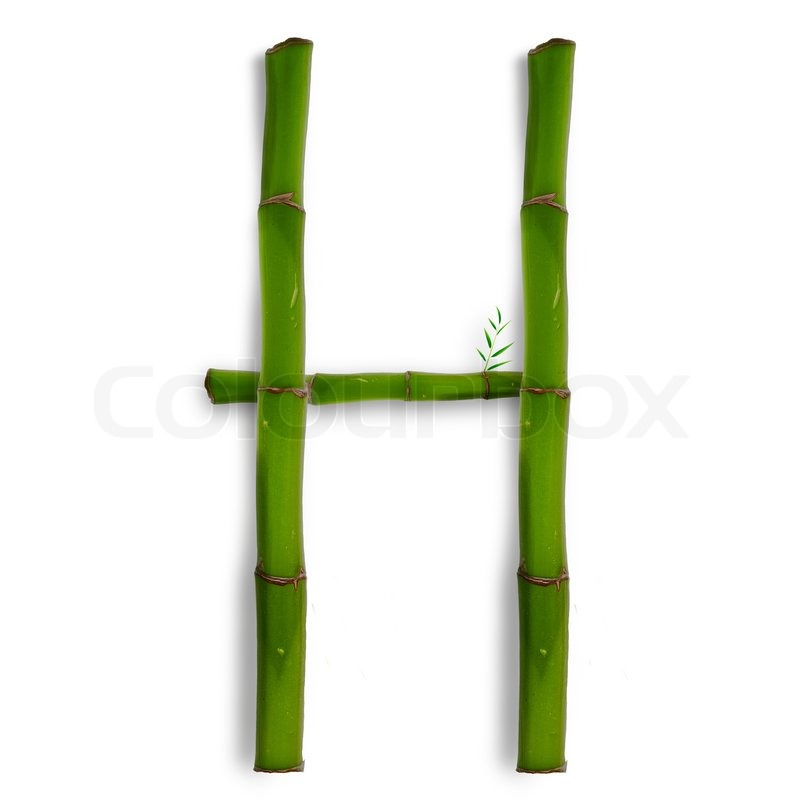 One capital letter of bamboo alphabet ... | Stock image | Colourbox