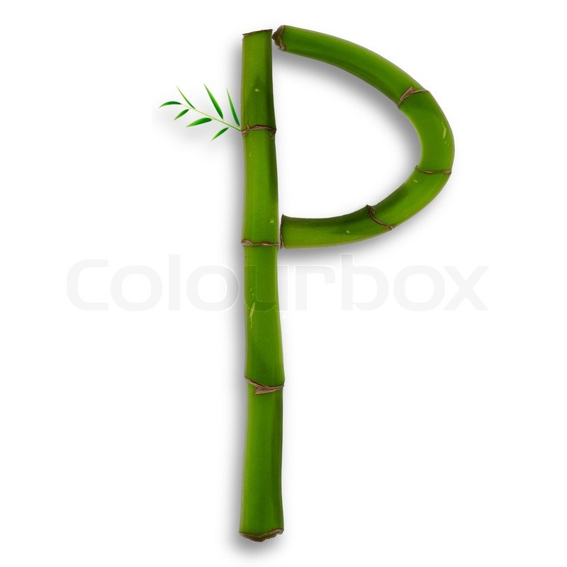 One capital letter of bamboo alphabet ... | Stock image | Colourbox