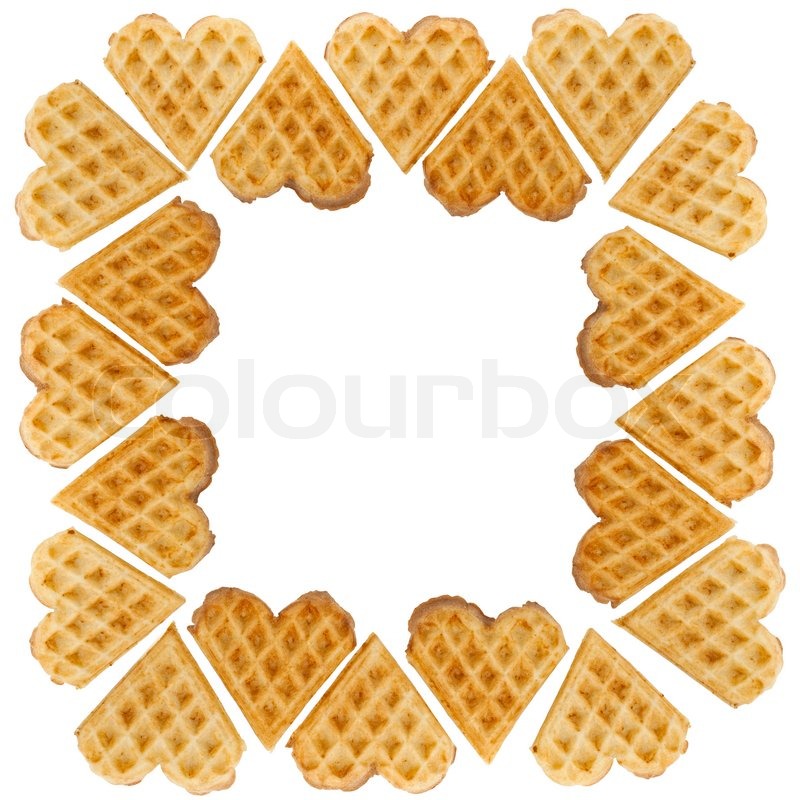 Frame from heart shaped waffles | Stock image | Colourbox