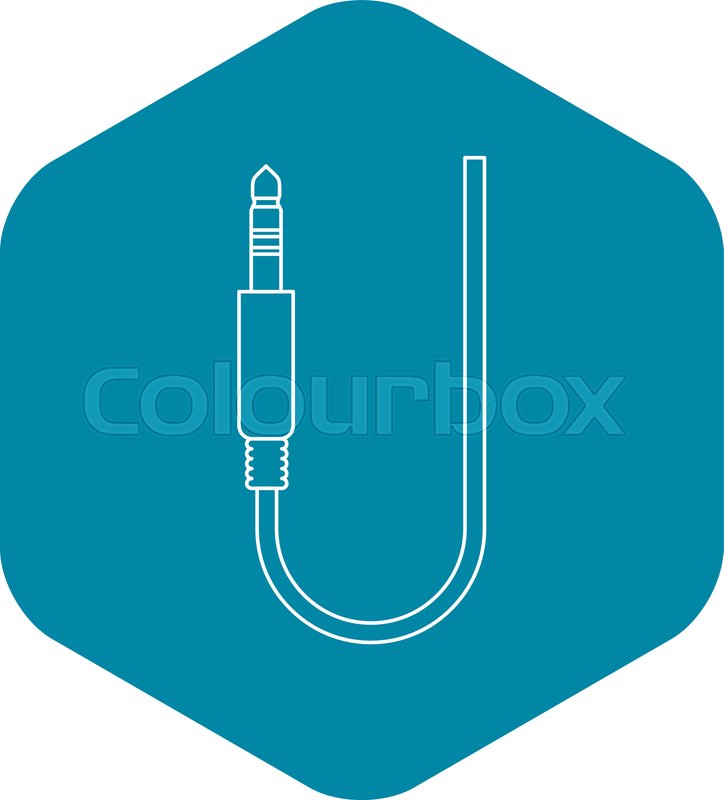 Microphone wire icon. Outline ... | Stock vector | Colourbox