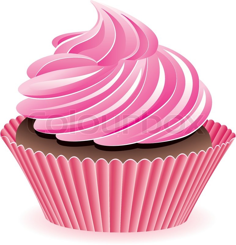 Vector Pink Cupcake Stock Vector Colourbox