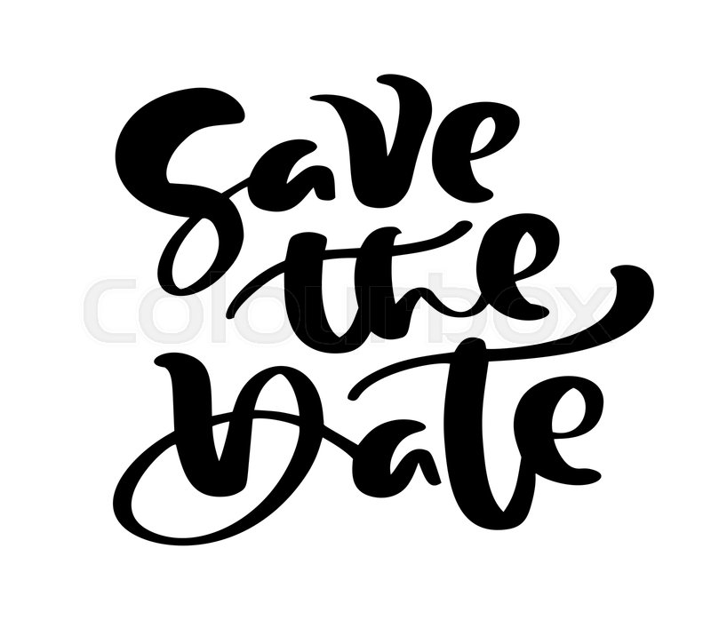 Save the date hand drawn text ... | Stock vector | Colourbox