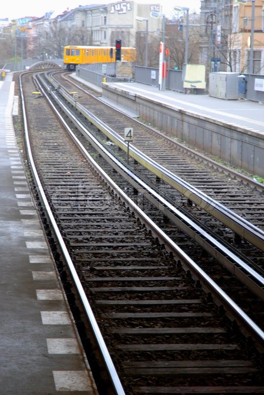 Incoming Train at a Metro Station in ... | Stock image | Colourbox
