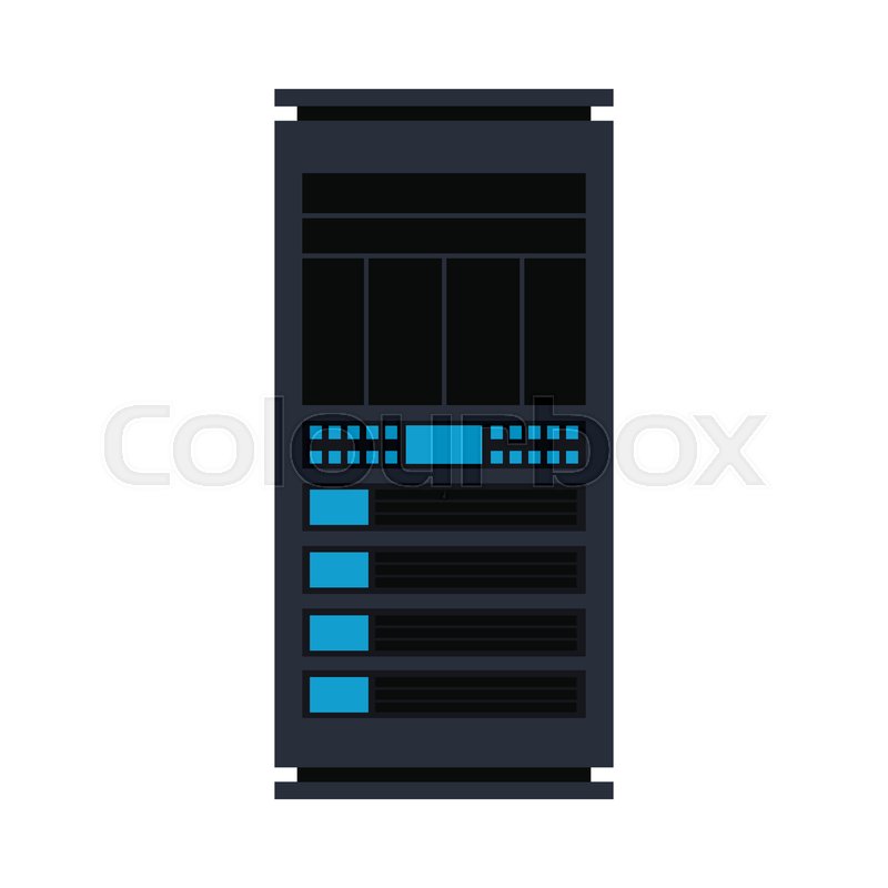 Vector server rack icon. Data ... | Stock vector | Colourbox