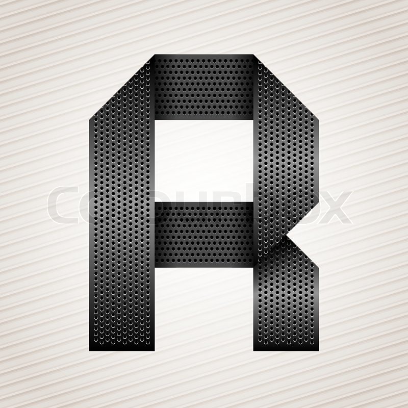Letter metal ribbon - R | Stock vector | Colourbox