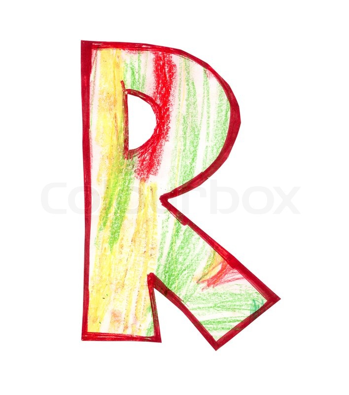 Hand drawn R letter | Stock image | Colourbox