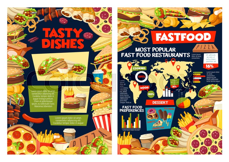 Fast food infographic, popular ... | Stock vector | Colourbox