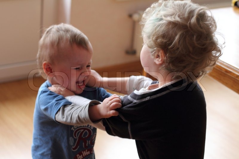 Small boys fighting | Stock image | Colourbox