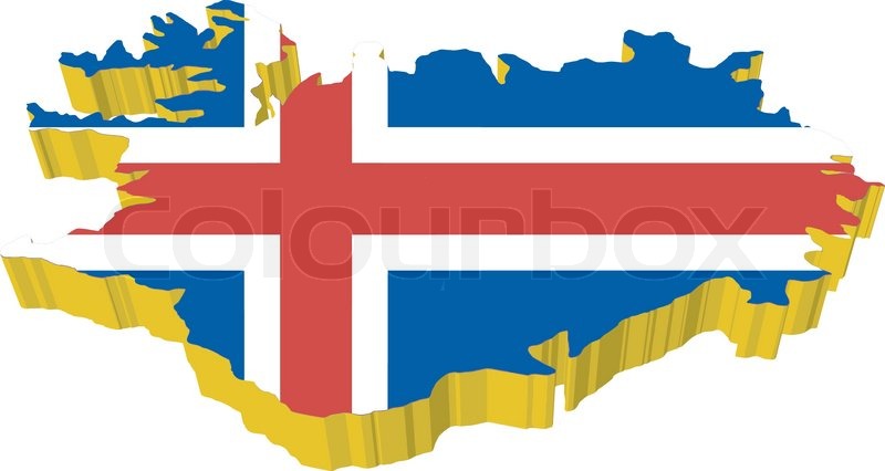 Vectors 3D map of Iceland | Stock vector | Colourbox