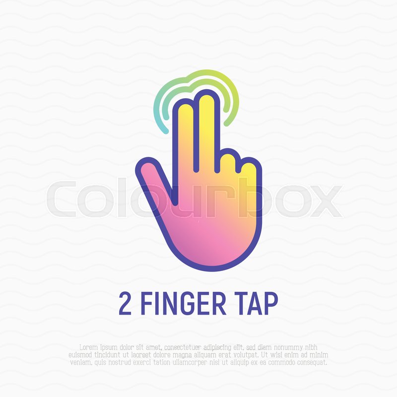 Two finger tap, fingers touch thin ... | Stock vector | Colourbox