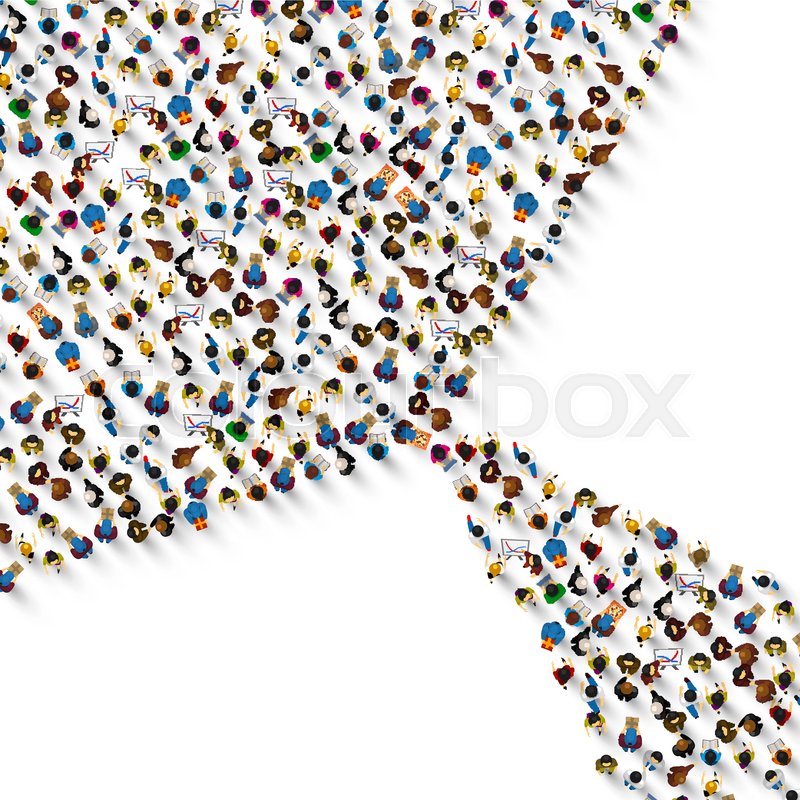 People organized group on white ... | Stock vector | Colourbox