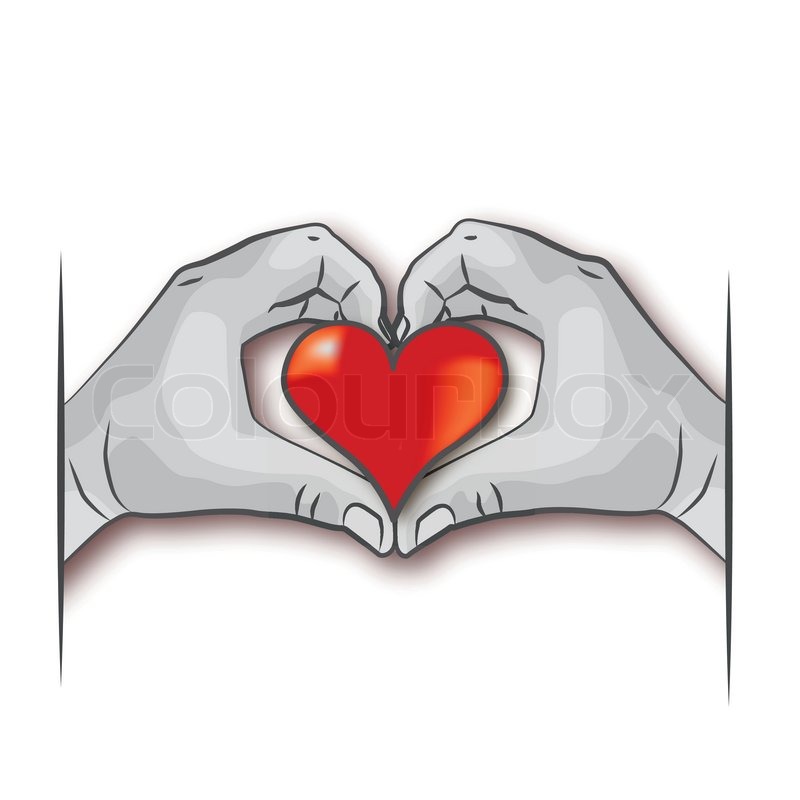 Hand und Herz | Stock-Vektor | Colourbox