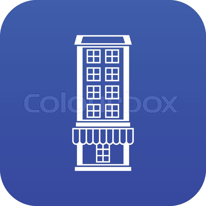 Shop icon digital blue for any design ... | Stock vector | Colourbox