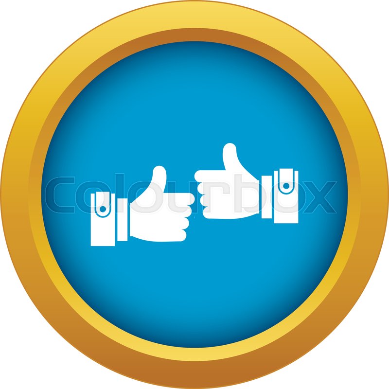 Male hands showing Ok sign icon blue ... | Stock vector | Colourbox