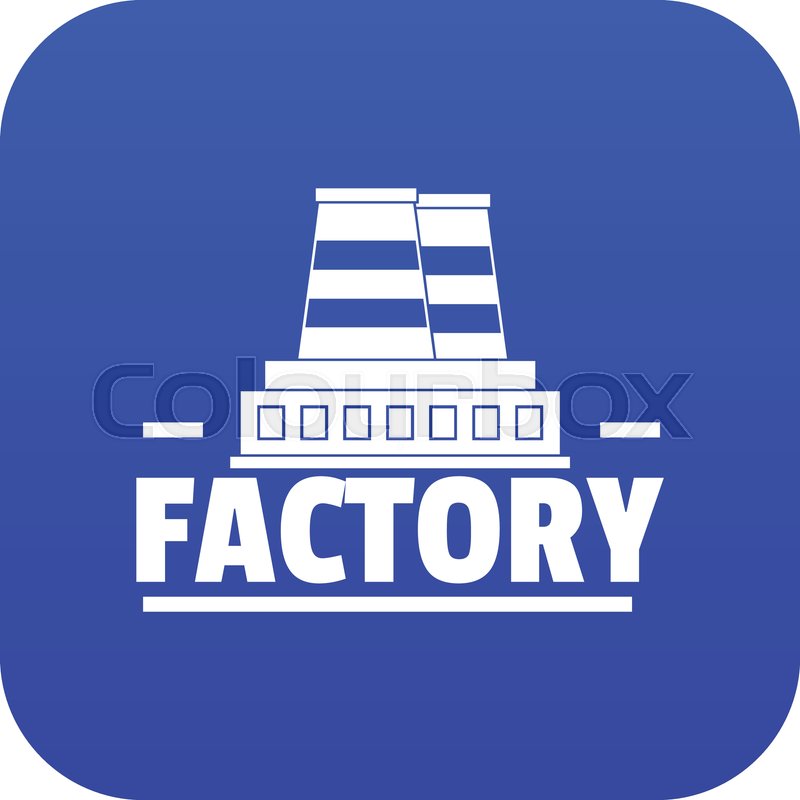 Factory icon blue vector isolated on ... | Stock vector | Colourbox