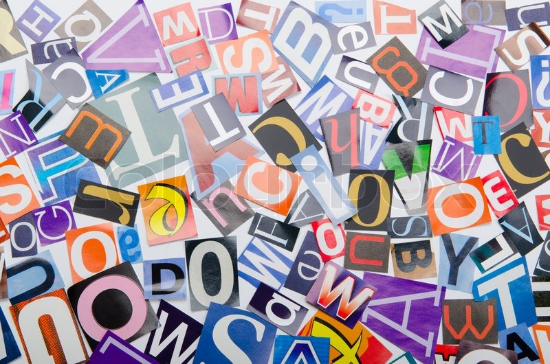 Cut letters from newspapers and ... | Stock image | Colourbox