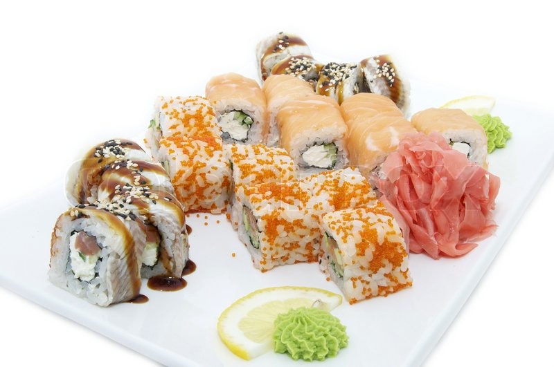 Japanese sushi fish and seafood on ... | Stock image | Colourbox
