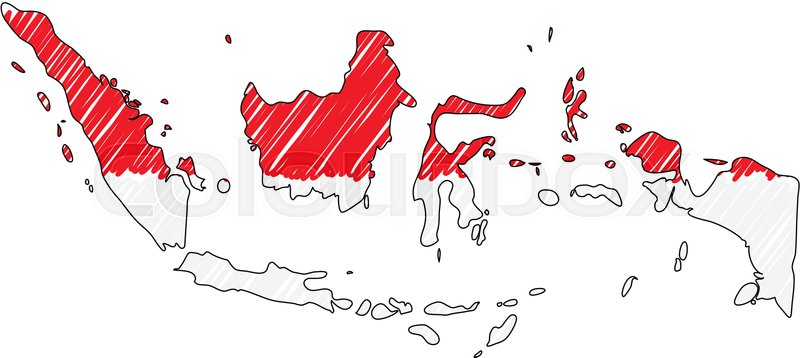 Indonesia map hand drawn sketch. ... | Stock vector | Colourbox