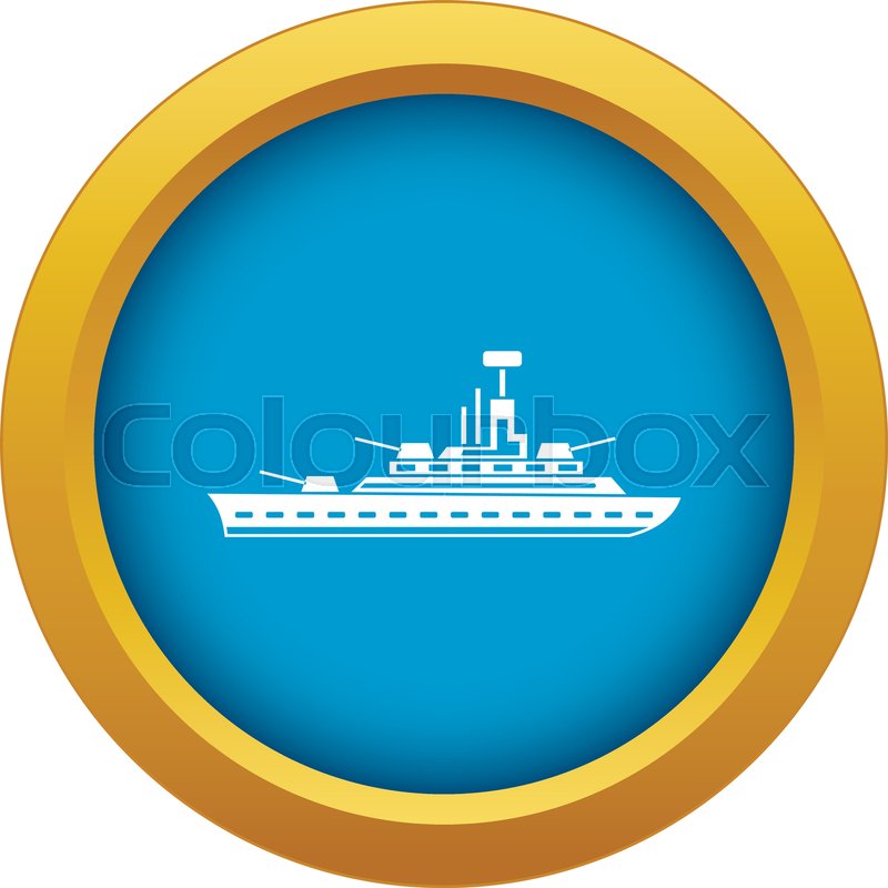 Military warship icon blue vector ... | Stock vector | Colourbox