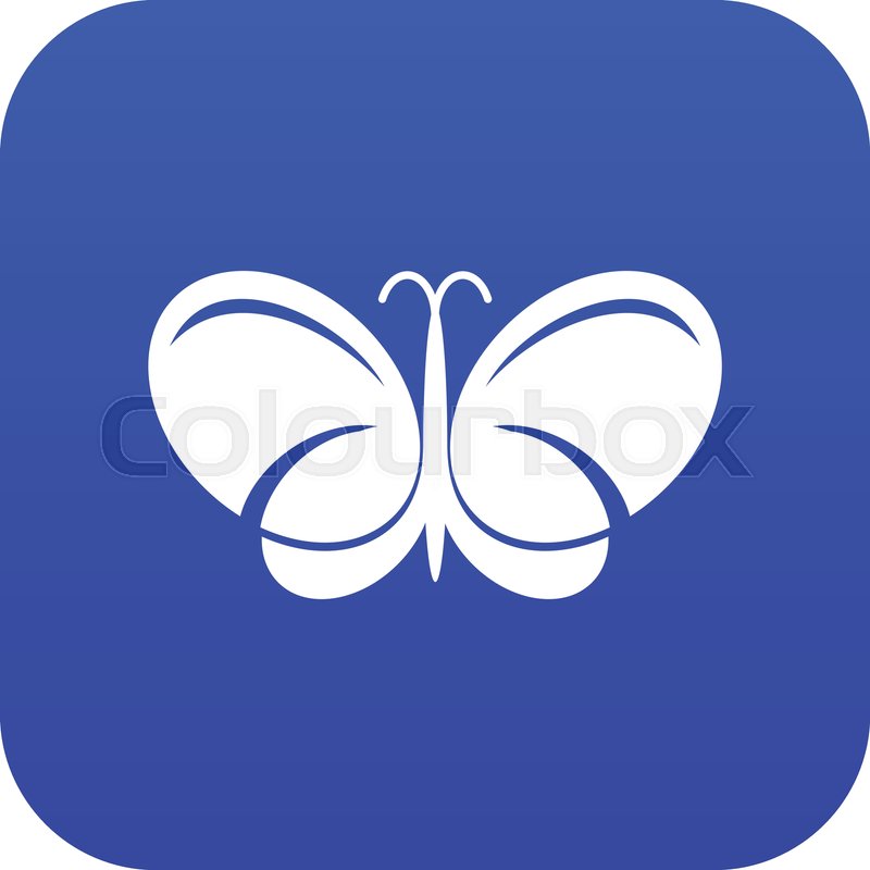 Butterfly icon blue vector isolated on ... | Stock vector | Colourbox
