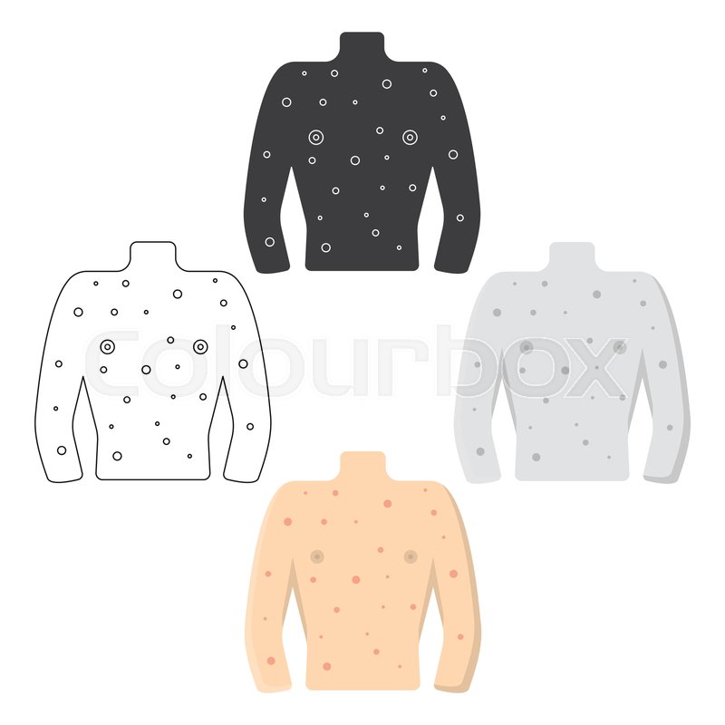 Rash icon cartoon,black. Single sick ... | Stock vector | Colourbox