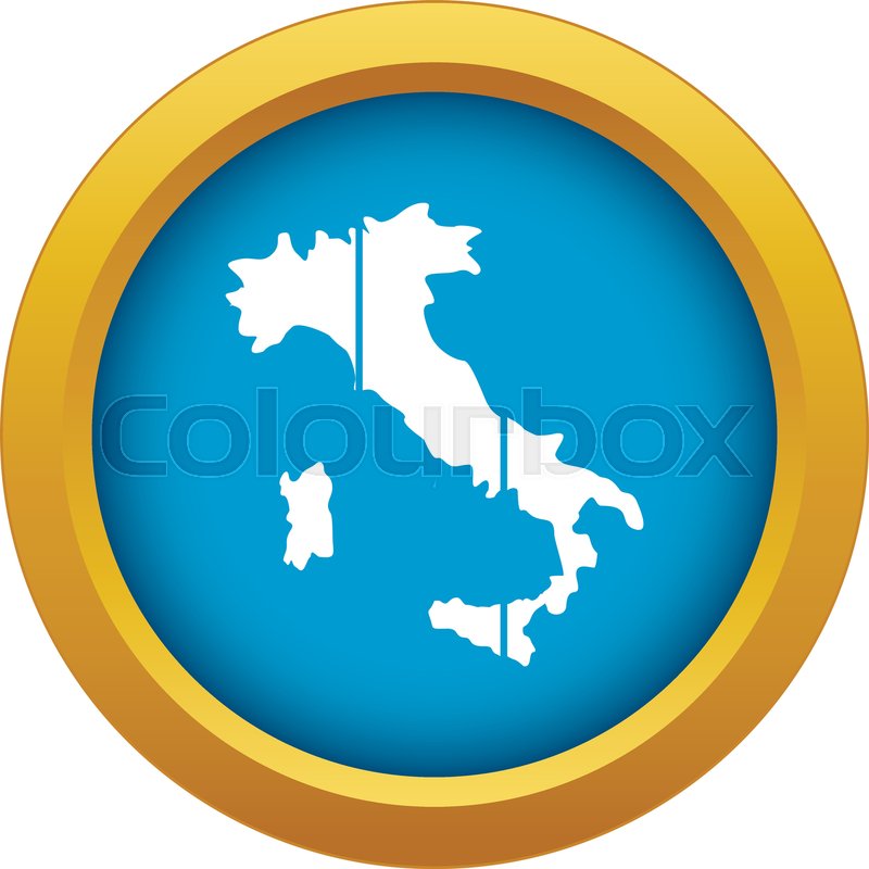 Map of Italy icon blue vector isolated ... | Stock vector | Colourbox