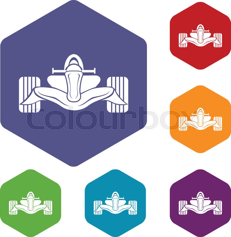 Racing car formula icons vector ... | Stock vector | Colourbox