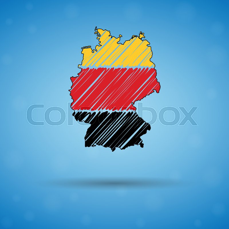 Scribble map of Germany. Sketch ... | Stock vector | Colourbox