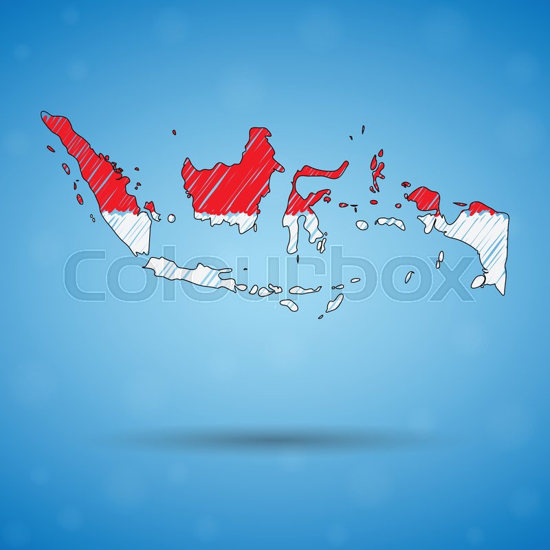 Scribble map of Indonesia. Sketch ... | Stock vector | Colourbox